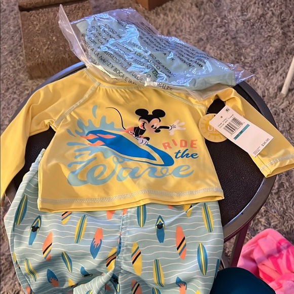 Disney | Swim | Disney Mickey Mouse Rash Guard Bathing Suit Hat Size 9 ...
